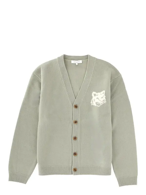 Maison Kitsuné Fox Head Cardigan - Green