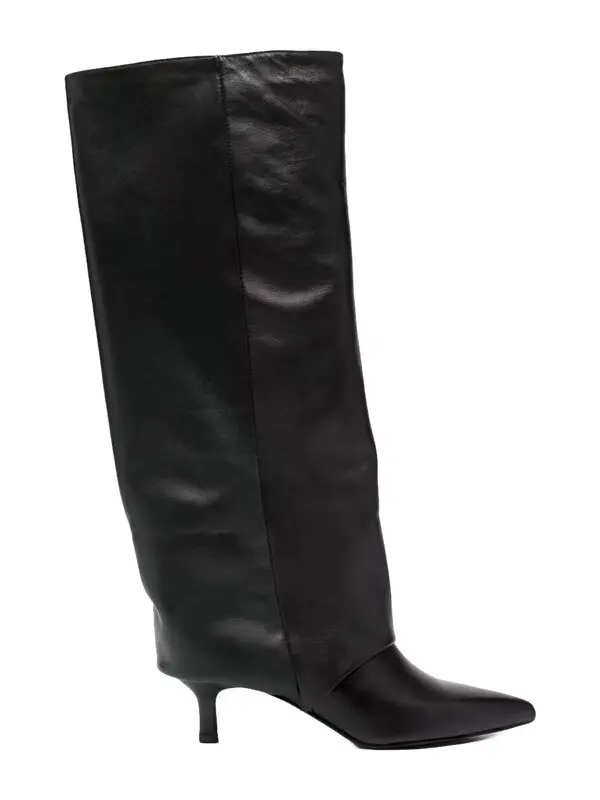 GISEL MOIRE 50mm Matilda Knee-high Boots - Black