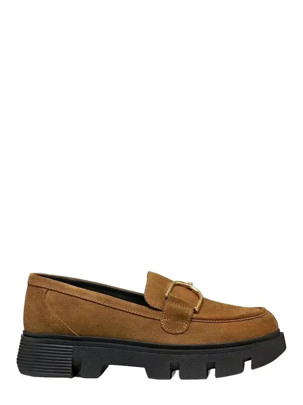 Geox Vilde Buckle Loafers - Brown