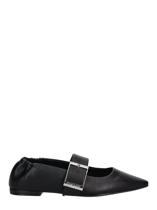 Dkny Buckle-strap Ballerinas - Black