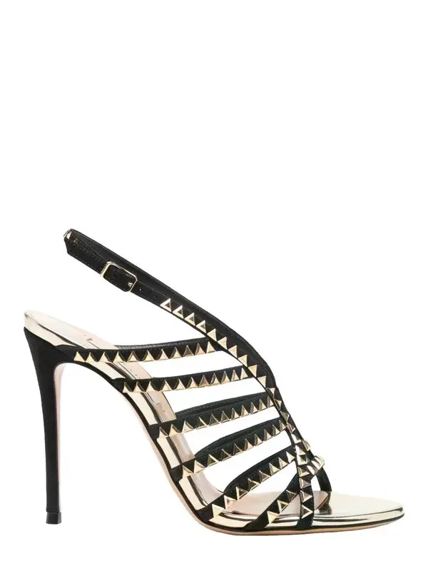 Casadei 10mm Divine Studded Heeled Sandals - Black