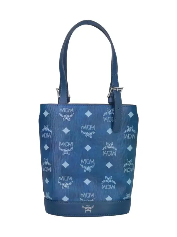 Mcm Mini Logo-print Tote Bag - Blue