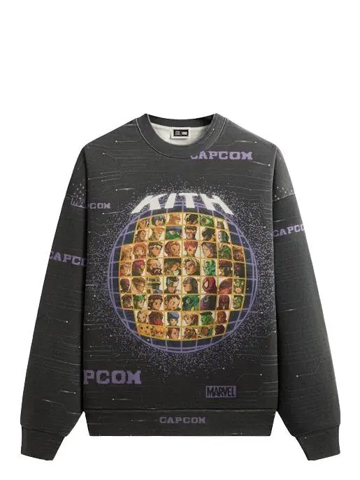 Kith X Marvel Vs. Capcom Character Select Vintage Nelson Crewneck - Black