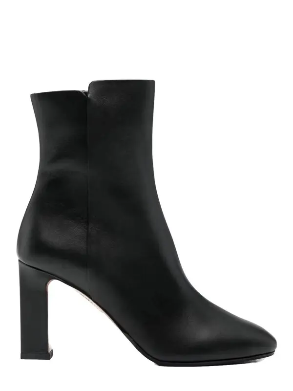AQUAZZURA 80mm Zipped Round-toe Boots - Black