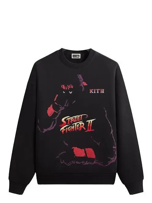 Kith X Capcom Ryu Vintage Nelson Crewneck - Black