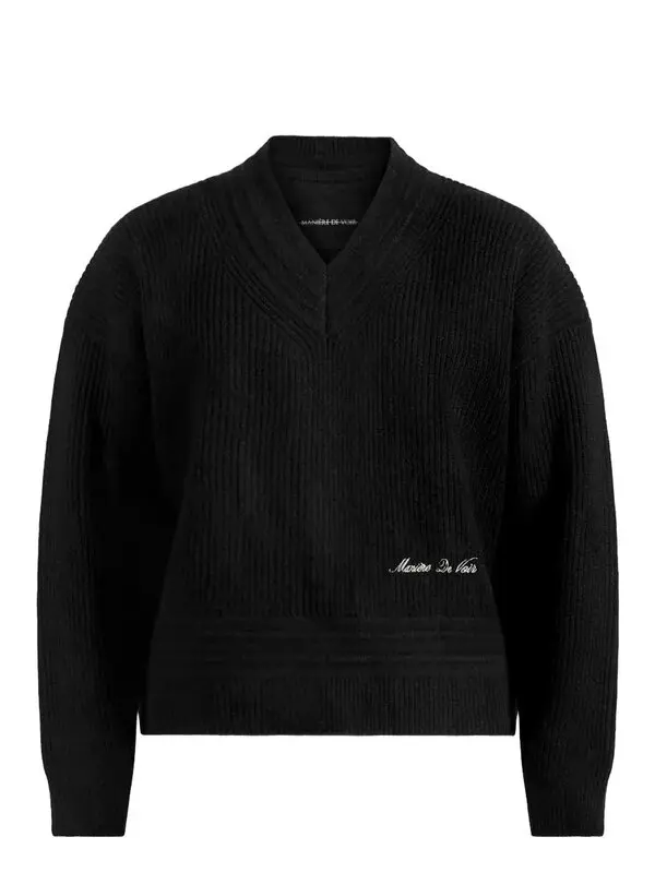 Manière De Voir Remi V-neck Sweater - Black
