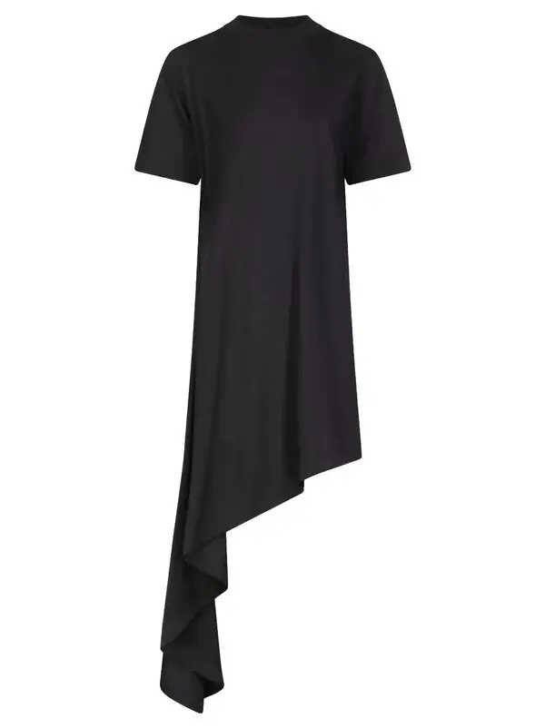 Loulou De Saison Crew-neck Asymmetrical Dress - Black