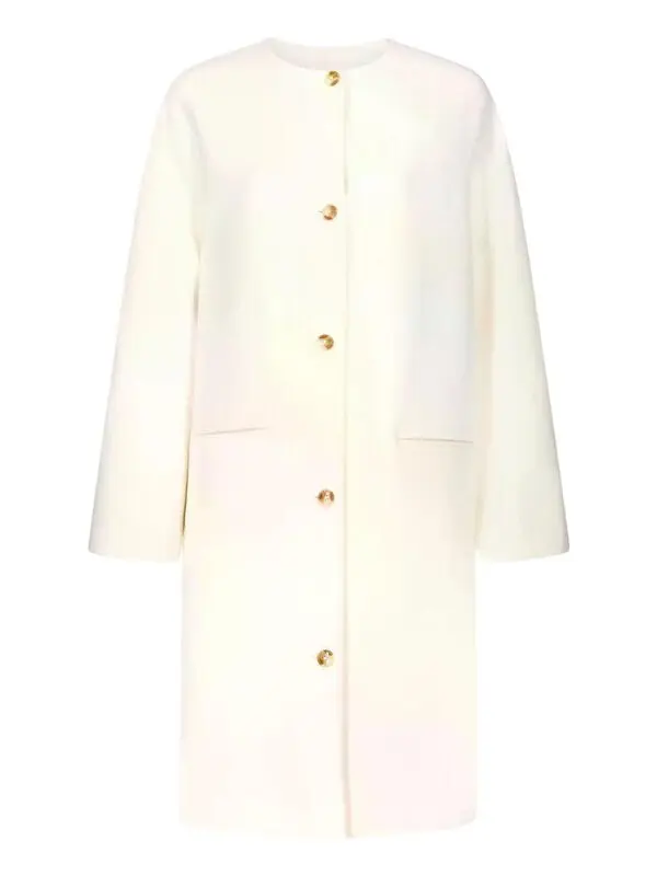 Loulou De Saison Kerry Collarless Coat - Neutrals