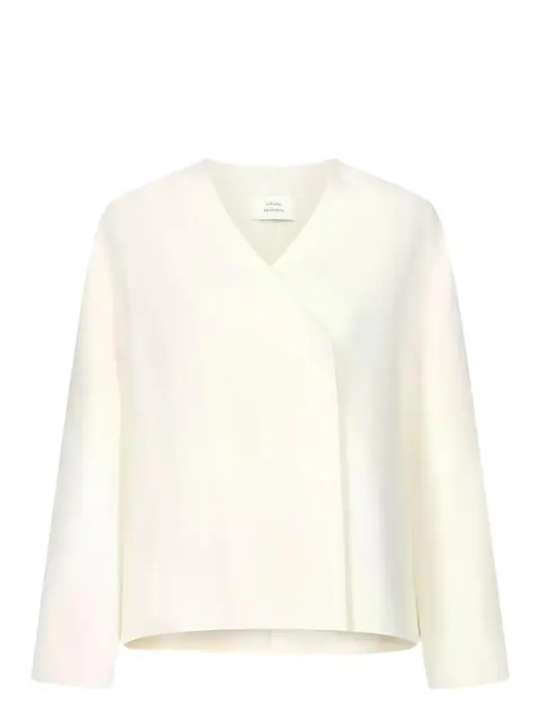 Loulou De Saison Maara Asymmetric V-neck Jacket - Neutrals