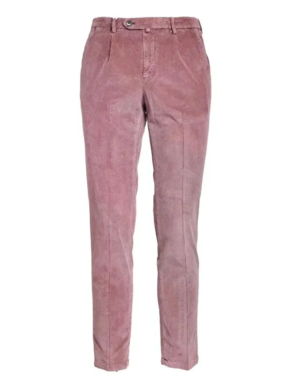 BRIGLIA 1949 Corduroy Pleated-front Trousers - Pink
