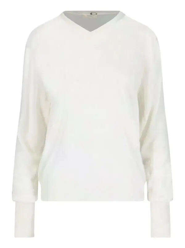 MA'RY'YA V-neck Sweater - White