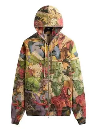 Kith X Marvel Vs. Capcom New Age Of Heroes Nelson Full Zip Hoodie - Veil