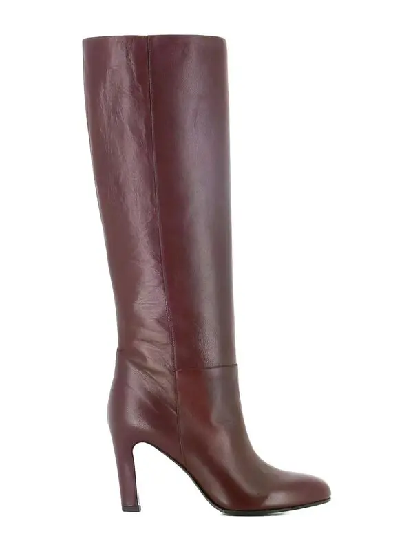 DEL CARLO Leather Knee-high Boots - Red
