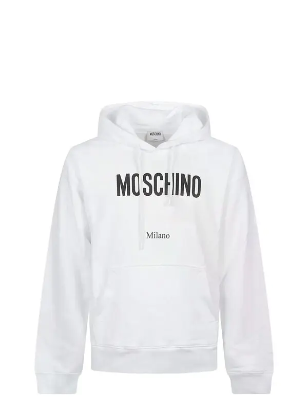 Moschino Logo-print Hooded Sweatshirt - White