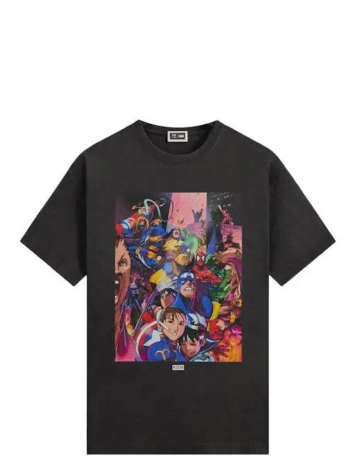Kith X Marvel Vs. Capcom Heroes Vs. Street Fighter Vintage Tee Shirt - Black