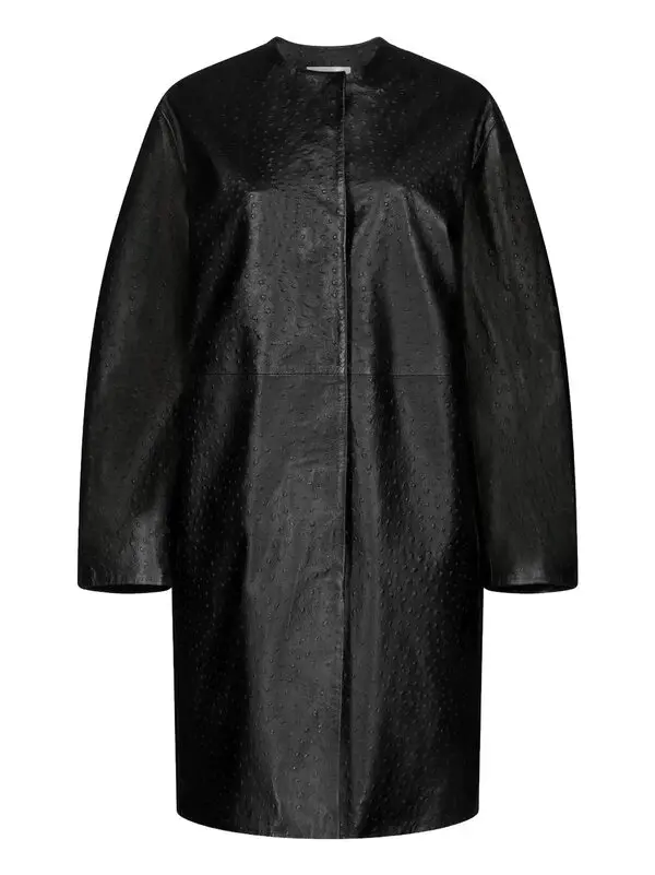 Loulou De Saison Yari Single-breasted Collarless Coat - Black
