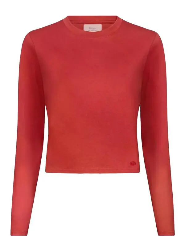 Loulou De Saison Embroidered Long-sleeve T-shirt - Red