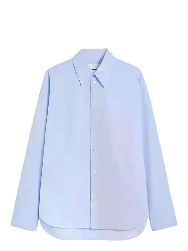 JIL SANDER Buttoned Long-sleeved Cotton Shirt - Blue