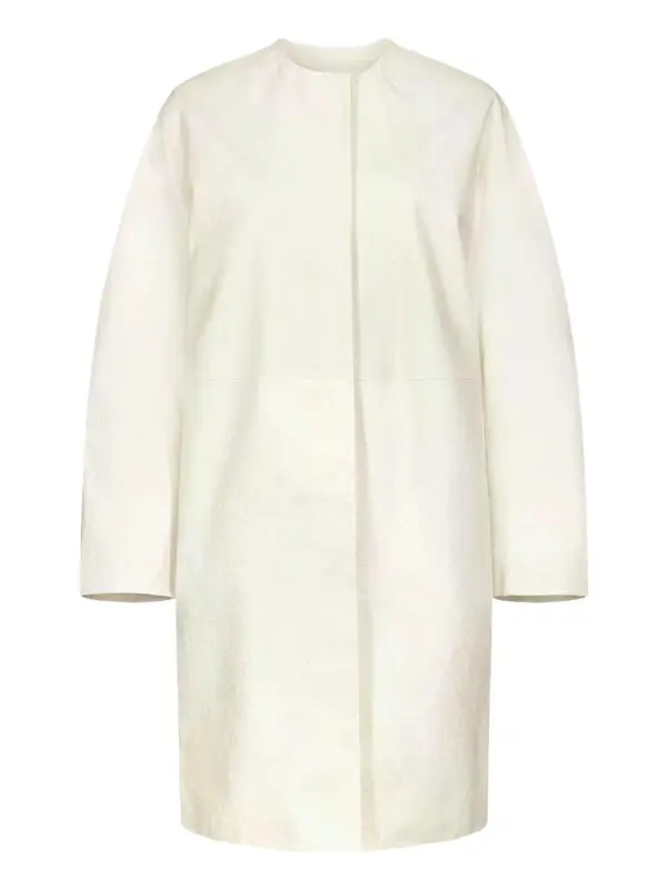 Loulou De Saison Single-breasted Collarless Coat - Neutrals
