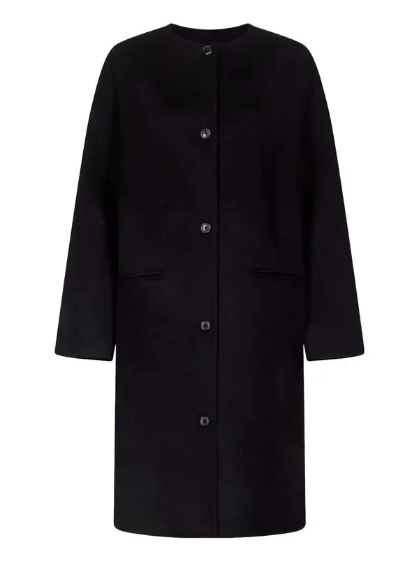 Loulou De Saison Kerry Collarless Coat - Black