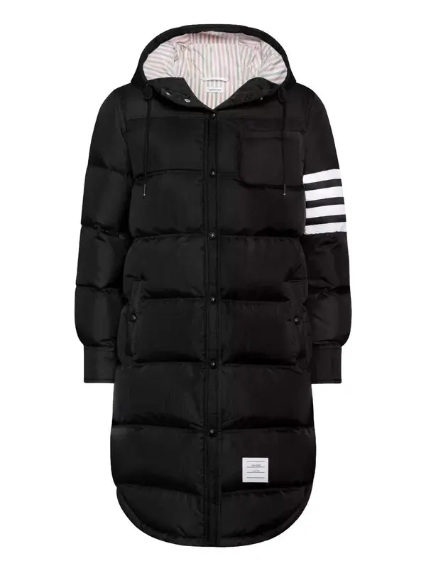 Thom Browne Ripstop Four-bar Stripe Parka - Black