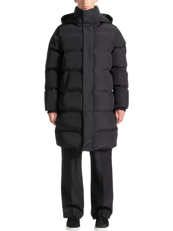 Manière De Voir Quilted Longline Puffer Jacket - Black