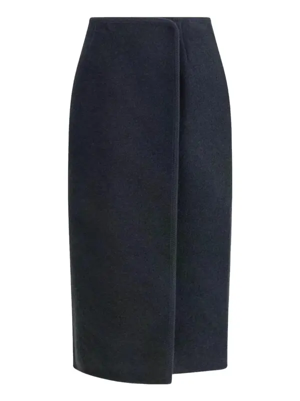 RIER Wrap Midi Skirt - Blue