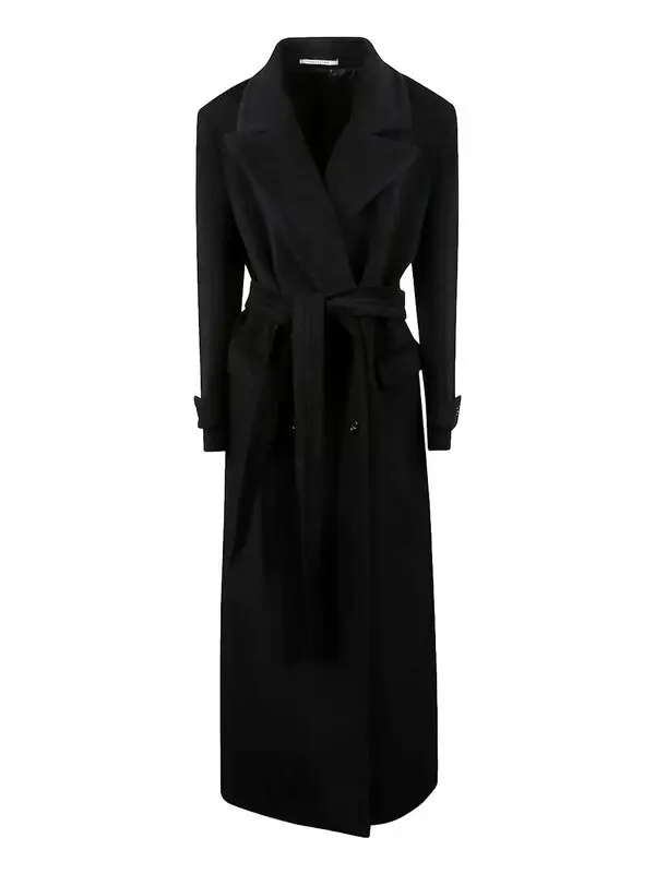 Tagliatore Belted Double-breasted Coat - Black