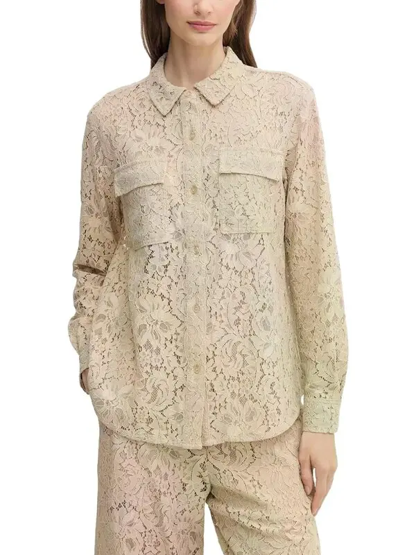 Dkny Lace Pocket Shirt - Neutrals