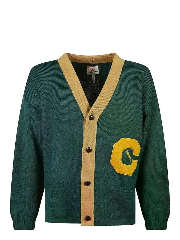 Champion Appliqué V-neck Cardigan - Green