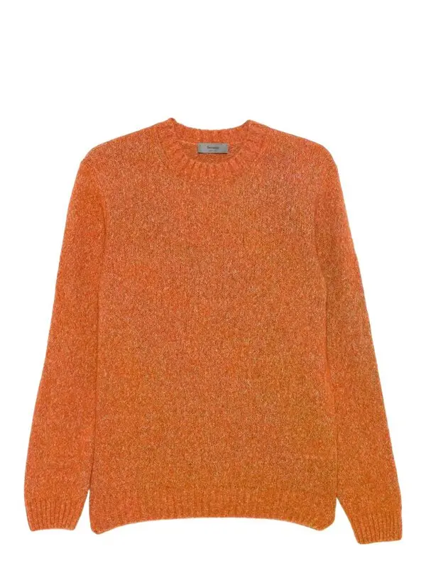 FERRANTE Crew-neck Long-sleeve Sweater - Orange