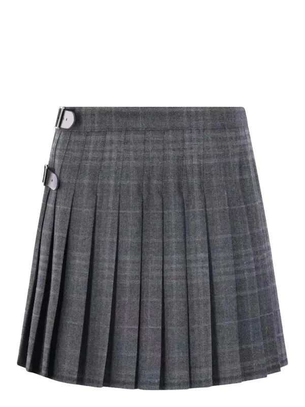 Balenciaga Tartan Patterned Skirt - Grey