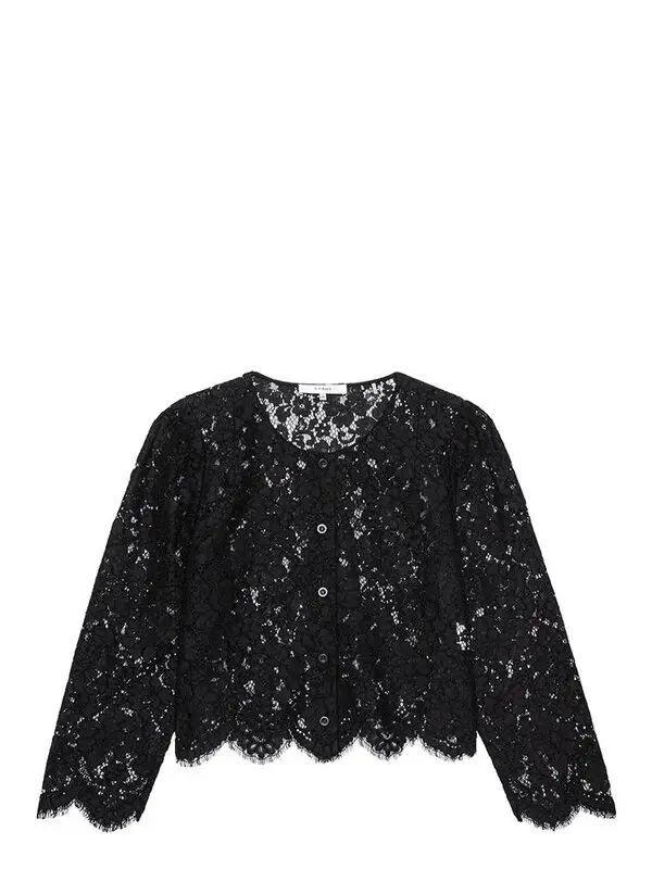 FRAME Lace Blouse - Black