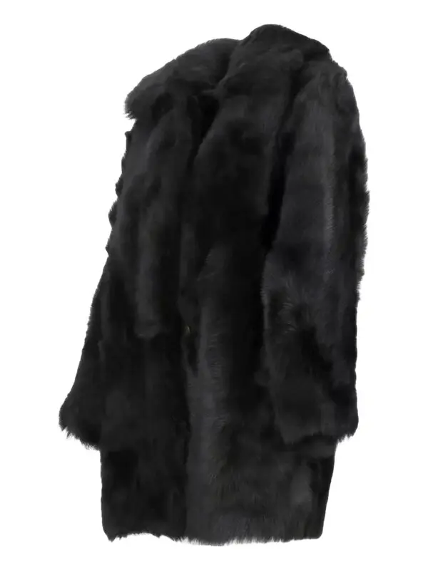 LA ROSE Faux-fur Coat - Black