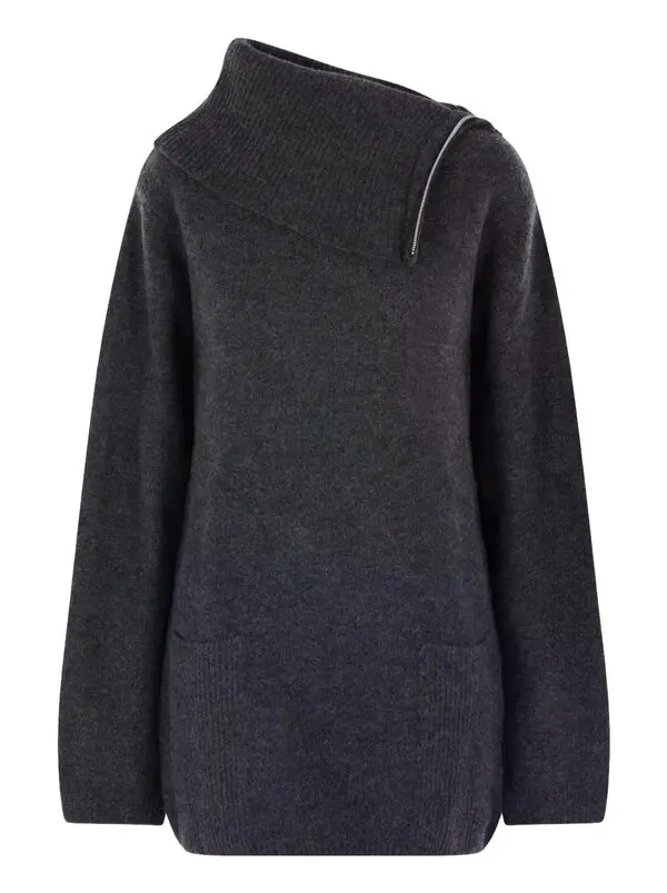 Yohji Yamamoto Zip-detail Sweater - Grey