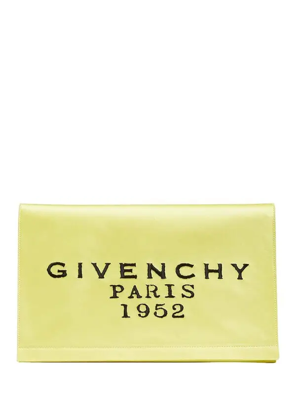 Givenchy Patterned Pochette With Logo Embroidery - Yellow