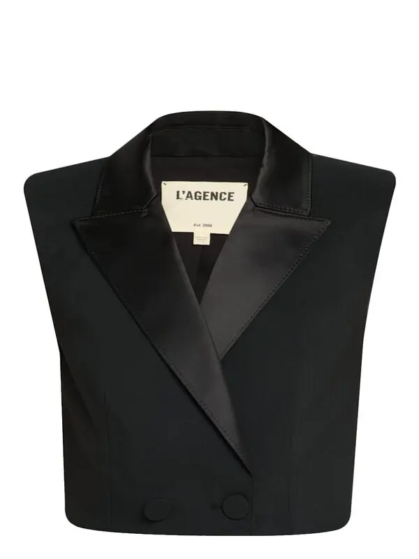 L'Agence Hollis Double-breasted Vest - Black