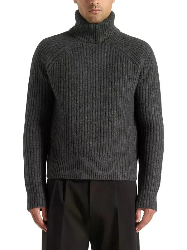 Manière De Voir Rudy Roll-neck Chunky-knit Sweater - Grey