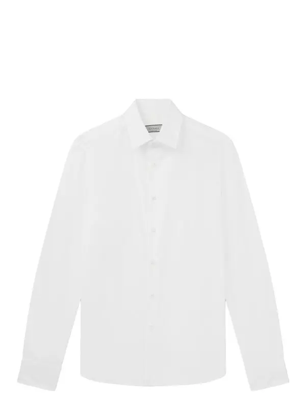 Canali Essential Cutaway-collar Cotton-poplin Shirt - White