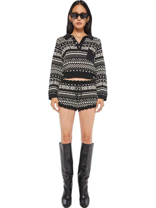 Alix Of Bohemia Shea Shorts Marble Knit - Black