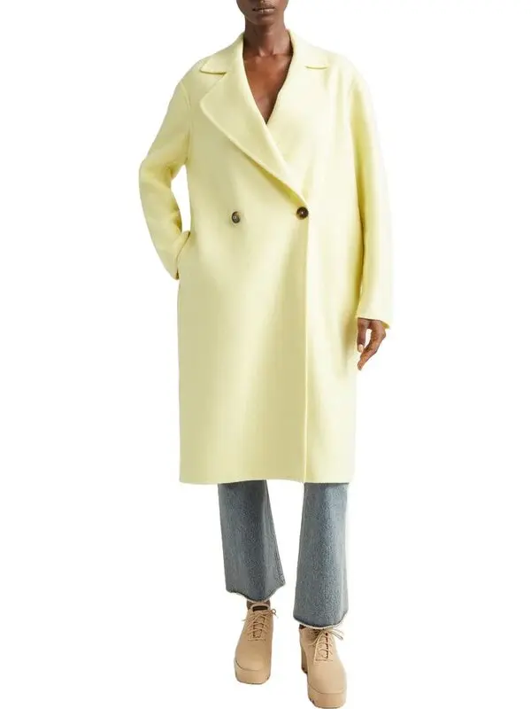Stella McCartney Wool Melton Coat - Sherbet Yellow