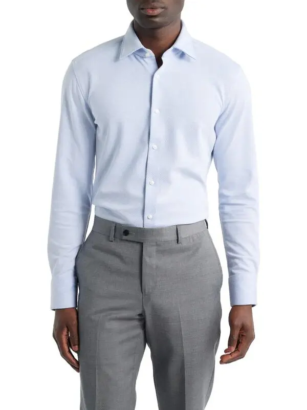 BOSS Hank Kent Performance Twill Dress Shirt - Lt Past/bu
