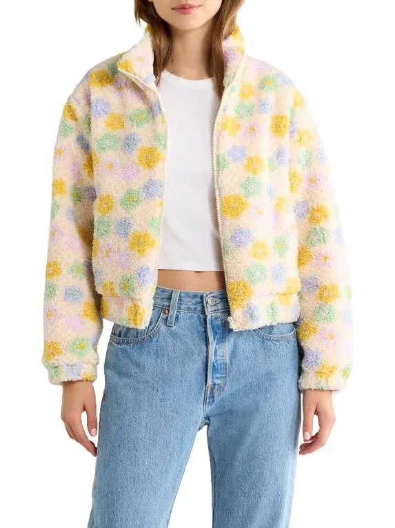 ALL IN FAVOR Floral High Pile Fleece Jacket - Multi Flower