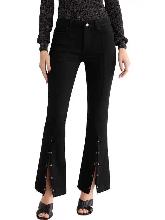 Paige Manhattan High-waist Bootcut Jeans - Black Shadow