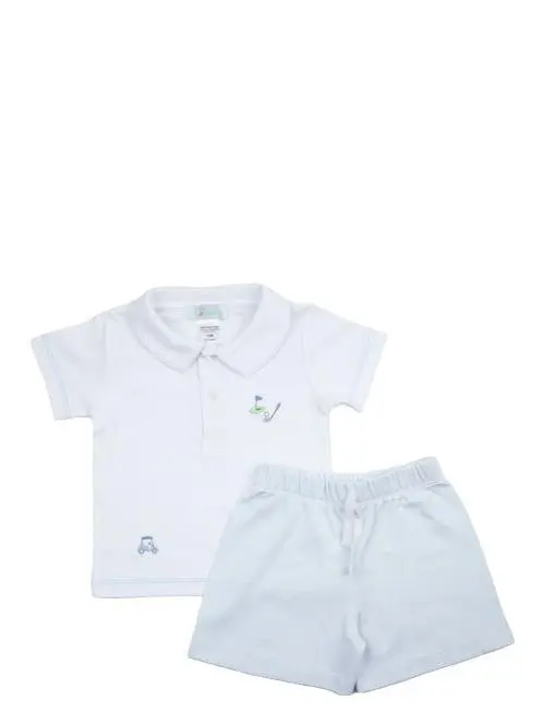 CUCLIE Golf Pima Short Set - White Multi