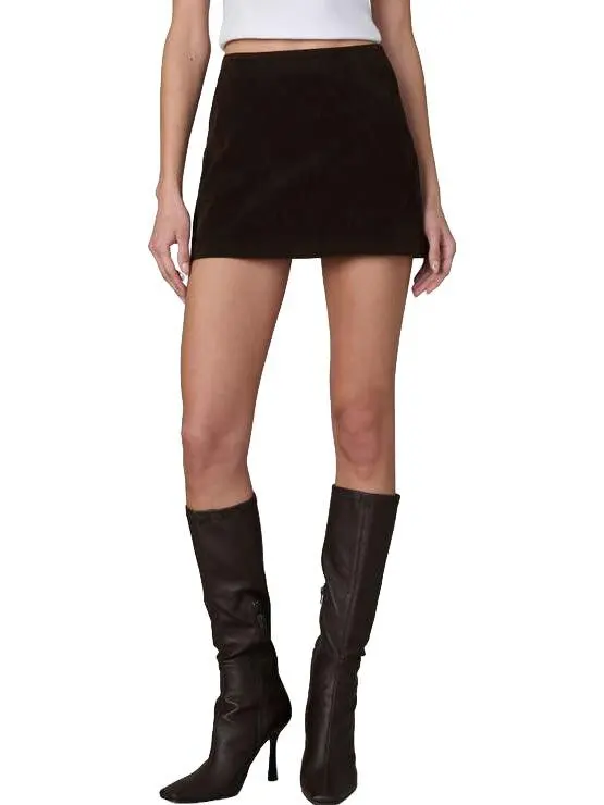 Joe's Jeans Faux Suede A-line Miniskirt - Dark Chocolate