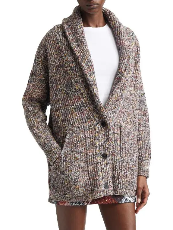 Missoni Oversized Wool Blend Cardigan - Multicolor Yellow Red Black