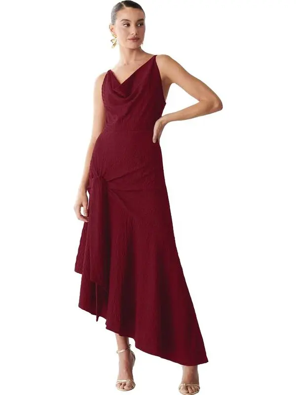 SAVEL Leo Midi Dress - Burgundy