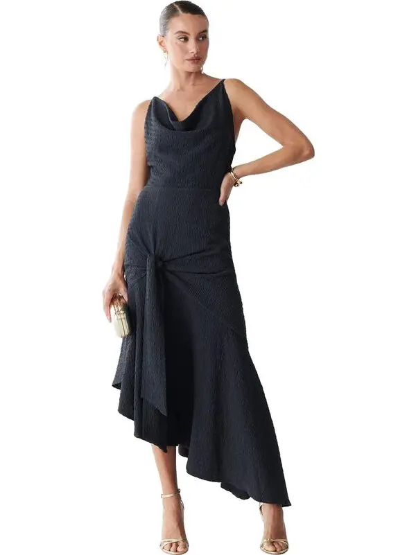 SAVEL Leo Midi Dress - Charcoal