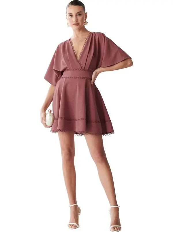 SAVEL A-line Mini Dress - Blush
